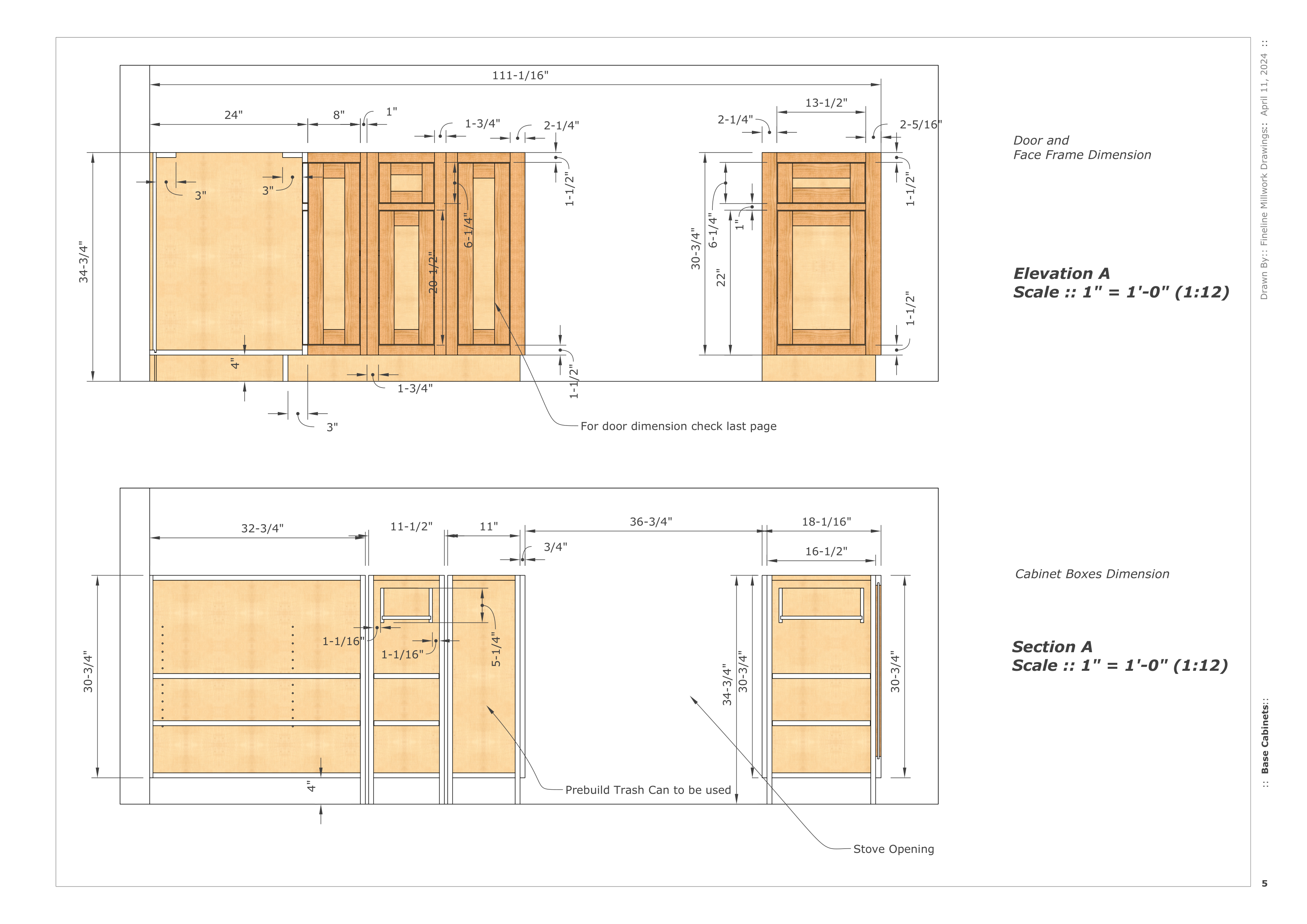 Base Kitchen Cabinets Shop Drawings-5 - FineLine Millwork Drawings